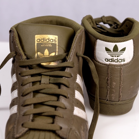 adidas | Shoes | Adidas Pro Model Green Olive Men Leather | Poshmark